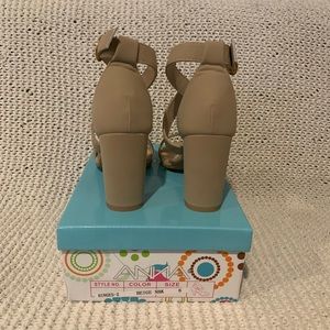 Anna | Shoes | New Anna Hinges Strappy High Heel Shoes Beige | Poshmark